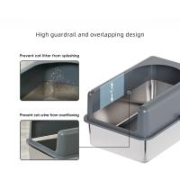 China Hot Selling Booche Stainless Steel Cat Litter Box Easy Cleaning Open Large Size Non-slip Cat Toilet Box for sale