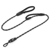 China Double Handle Dog Leash Durable Rope Dog Lead Reflective Rope Pet Leash Nylon Rope Dog Leash for sale