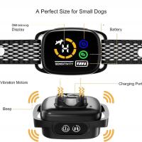 China High Sensitivity LED Color Screen No Shock Safe Stop Barking Training Anti Bark Collar with Gyroscope Motion Sensor for sale