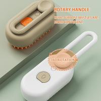China Plastic 3 in 1 Silicone Pet Steamy Grooming Brush Steam Hair Removal Tool Comb Dog Cat Self Cleaning Spray Brush for sale