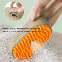 China Plastic 3 in 1 Silicone Pet Steamy Grooming Brush Steam Hair Removal Tool Comb Dog Cat Self Cleaning Spray Brush for sale