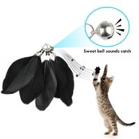 China Wholesale Colorful Feather Caterpillar Cat-teasing Stick Interactive Cat Toys for sale