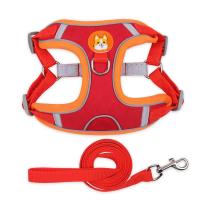China Hot Sell Soft Comfortable Mesh Fabric Pet Harness Pet Leash Set Breathable Dogs Harness for Small Medium and Large Dogs for sale