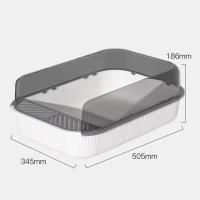 China Semi Enclosed Plastic Cat Litter Box Large Pet Sand Basin Toilet with Anti-Splashing Feature Pet Accessory for sale