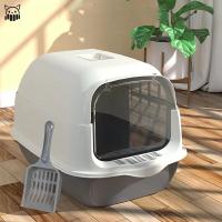 China Cat Litter Box Enclosed Litter Box with Lid Detachable Closed Anti-Splshing Standard Cat Toilet with Sifting Pedal for sale