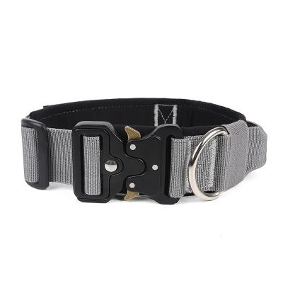 China REPTILES Heavy Duty Nylon Tactical Dog Collar Custom Comfort Adjustable Buckle Pet Collar with Customized Logo for sale