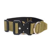 China REPTILES Heavy Duty Nylon Tactical Dog Collar Custom Comfort Adjustable Buckle Pet Collar with Customized Logo for sale