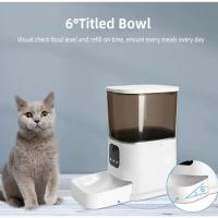 China Automatic Dog Cat Smart Pet Feeder 6L Automatic Pet Feeder WiFi Mobile Phone App Remote Control Microchip Pet Feeder With Camera for sale