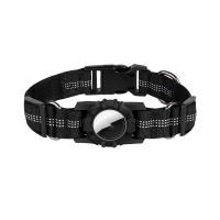 China Striped 100% Polyester Webbing airtag Dog Cat Collar Waterproof 2024 Reflective Waterproof Locator Anti-loss Pet Collar for sale