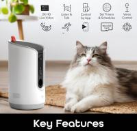 China Pet Food Dispenser 360 Degrees Automatic Pet Camera Dog Treat Dispenser Auto Tracking Remote View for sale