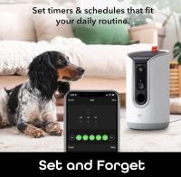 China Pet Food Dispenser 360 Degrees Automatic Pet Camera Dog Treat Dispenser Auto Tracking Remote View for sale