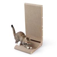 China Sustainable L Shaped Wall Cat Scratch Board Made of Corrugated Paper and Recyclable Material Scratching Board for Cats for sale