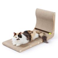 China Sustainable L Shaped Wall Cat Scratch Board Made of Corrugated Paper and Recyclable Material Scratching Board for Cats for sale