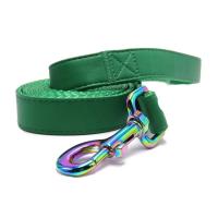 China Waterproof Dog Lead Customized High Quality Brief Soft Comfortable Nylon Pu Pet Leash Waterproof Dog Leash for sale