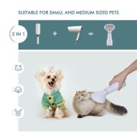 China 2 in 1 Portable Slicker Brush 2 Speed Temperature Settings Pet Grooming Hair Dryer Cat Hair Comb for sale