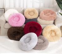 China Customized Color Pet Bed Dog Round Cat Winter Warm Sleeping Bag Long Plush Soft Pet Nest Round Depth Kennel OEM ODM for sale