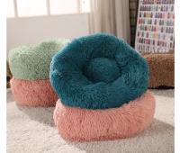 China Customized Color Pet Bed Dog Round Cat Winter Warm Sleeping Bag Long Plush Soft Pet Nest Round Depth Kennel OEM ODM for sale