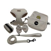 China OEM ODM Customization Service Provided Adjustable Cute Dog Collar Leash Harness Vest Set for Heavy Duty Puppy for sale