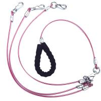 China Durable Pet Tie Out Cable for Dogs Double Heads Steel Wire Leash Chew Resistant Dogs Metal Leashes for Three Dogs for sale