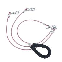 China Durable Pet Tie Out Cable for Dogs Double Heads Steel Wire Leash Chew Resistant Dogs Metal Leashes for Three Dogs for sale