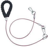 China Durable Pet Tie Out Cable for Dogs Double Heads Steel Wire Leash Chew Resistant Dogs Metal Leashes for Three Dogs for sale