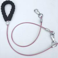 China Durable Pet Tie Out Cable for Dogs Double Heads Steel Wire Leash Chew Resistant Dogs Metal Leashes for Three Dogs for sale