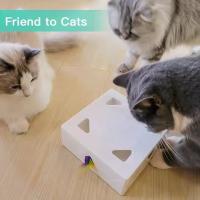 China 2024 Rechargeable Cat Toy Training Interactive Electric Intelligent Cat Maze Boxs Feather Box Toy with Automatic Function for sale