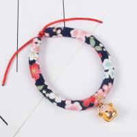 China Cute and Wind Collar Bell Neck Collar Neck Strap Neck Chain Cat Accessories Necklace Cute Cotton and Linen Pet Pendant for sale