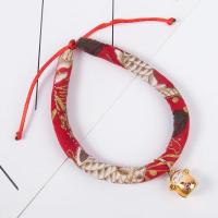 China Cute and Wind Collar Bell Neck Collar Neck Strap Neck Chain Cat Accessories Necklace Cute Cotton and Linen Pet Pendant for sale