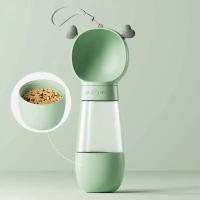 China NO Time Setting Plastic Leakproof Dog Travel Water Bottle 2-in-1 Portable Pet Drinking Water Dispenser for Applicable Pets for sale