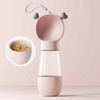China NO Time Setting Plastic Leakproof Dog Travel Water Bottle 2-in-1 Portable Pet Drinking Water Dispenser for Applicable Pets for sale