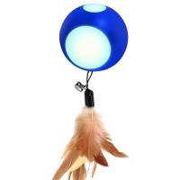 China FASHION Automatic Rolling Cat Toys Ball Toy With Feather USB Rechargeable for Puppy LED Flashing Moving Ball Cat Toys for sale