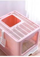 China Foldable Storage Litter Box Splash Cat Excrement Box Cat Toilet Send Cat Litter Shovel for sale