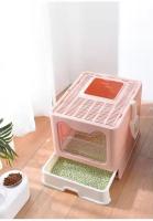 China Foldable Storage Litter Box Splash Cat Excrement Box Cat Toilet Send Cat Litter Shovel for sale