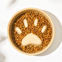 China Ceramic Pet Bowl Dog Slow Feeder with Wooden Frame Applicable Pet Dogs Customize logo Color Packaging LCD Display NO for sale