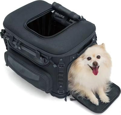 China Car Travel Accessories Portable Weather Resistant Motorcycle Dog Cat Carrier Crate for Luggage Rack or Passenger Seat for sale