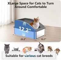 China Anti-Urine Leakage Stainless Steel Cat Litter Box XL with High Sided Design and Non-Stick Bottom for sale