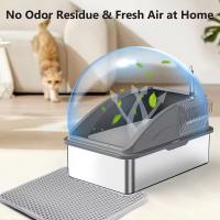 China Anti-Urine Leakage Stainless Steel Cat Litter Box XL with High Sided Design and Non-Stick Bottom for sale