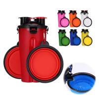 China Wholesale Portable 2-in-1 Dog Water Bottle Bowl Small Size Outdoor Travel Foldable  for Pets & Animals for sale