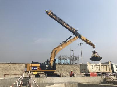 China Excavator Clamshell Bucket KM220 Telescopic Arm Attachment For Foundation Work for sale