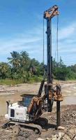 China 10° Backward Tilt Rotary Pile Machine with 12M Drilling Depth and Compact Transport Design for sale