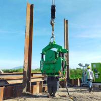 China Excavator Mounted Vibro Hammer Vibratory Pile Driver Attachment for Steel Sheet Pile H‑Beam and Pipe Pile Driving for sale