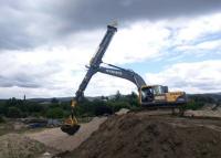 China 23t Km220 Clamshell Telescopic Arm Long Reach Boom 0.6m3 Hydraulic Excavator Arm for sale