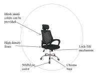 China Mesh Multifunctional Rotary Office Chair 68x51x62 cm Explosion Proof Durable Front Desk Chair for sale