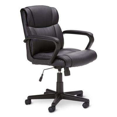China Small Convenient Leather Rotating Boss Office Chair Cold Molded Foam for sale