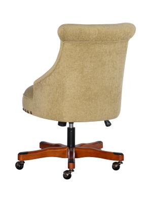 China Retro Velvet Home Office Dressing Chair with Adjustable Height 360 Swivel Nylon Casters for sale