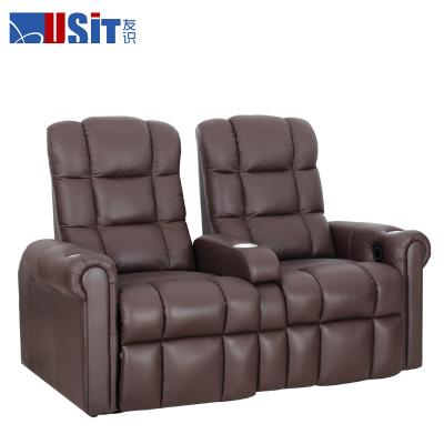China BS5852 VIP Home Theater Seating Commercial Leather Sofa with Cup Holder 5 Year Warranty for sale
