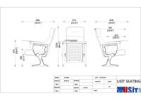 China Customized Commercial Theater Seating Metal Frame School Conference Room Lecture Hall Chairs 500mm Seat Pitch for sale