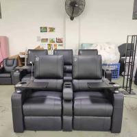 China Luxury Commercial Movie Theater Seats Leather Automatic Recliner Chairs 110V for sale