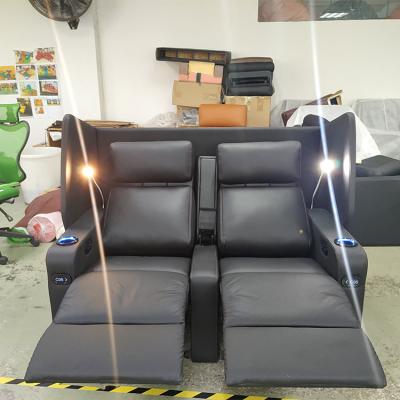 China 580mm Leather Recliner Sofa Folding Cinema Seats Auditorium Chair with Power Electric Recline for sale